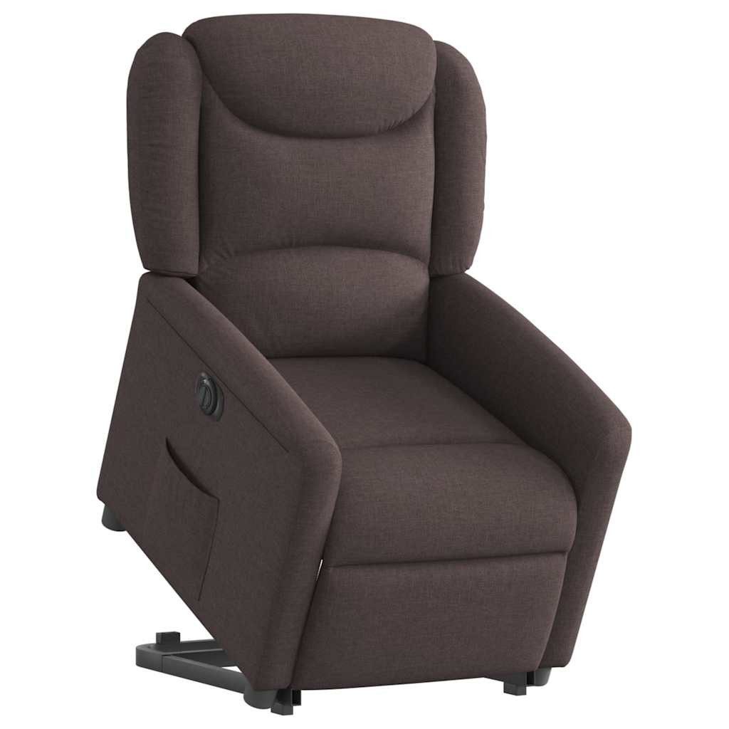 vidaXL Sessel Relaxsessel mit Aufstehhilfe Elektrisch Dunkelbraun Stoff ...
