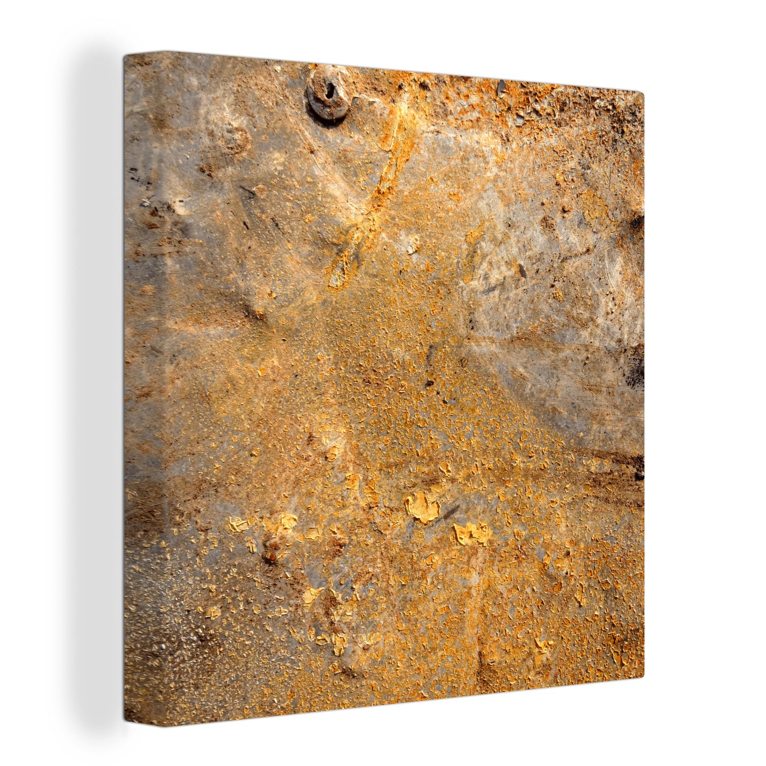 Onemillioncanvasses® Leinwandbild Metall Rost Gold Grau Textur