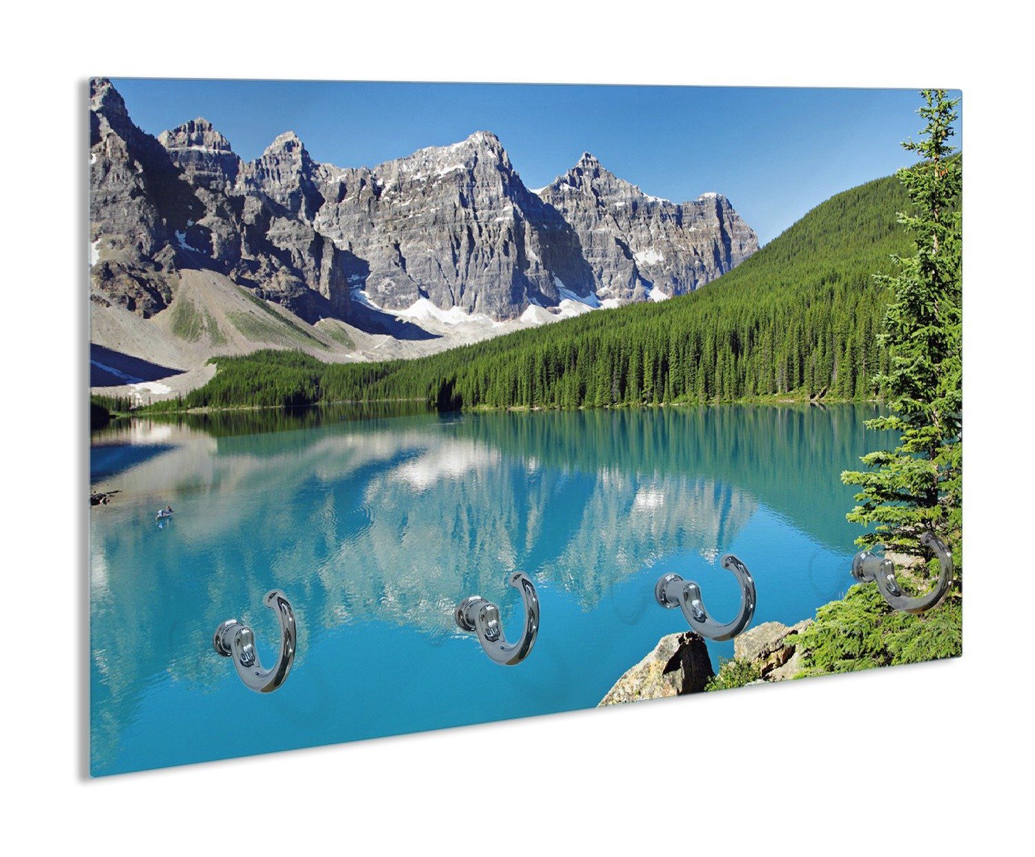 Wallario Schlüsselbrett Tiefblauer See Mit Bergpanorama Und Wäldern