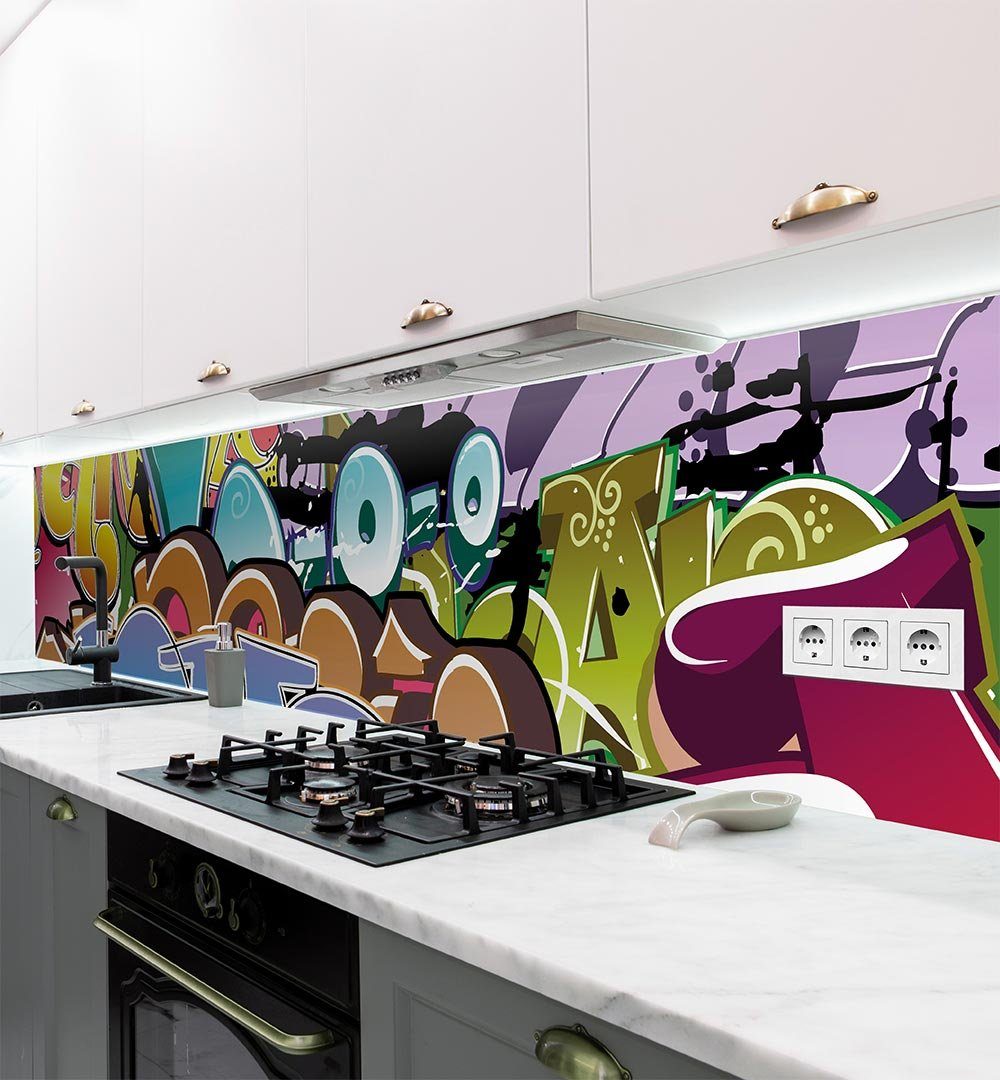 Mymaxxi Dekorationsfolie Küchenrückwand Graffiti Kunst Selbstklebend