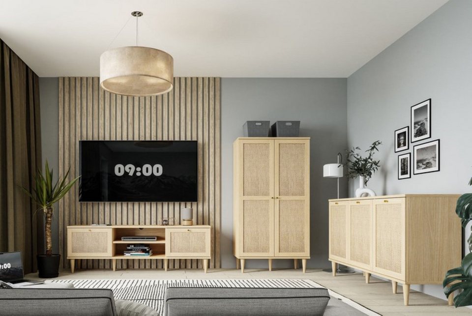 99rooms Wohnwand Consuelo Wohnmöbel Wohnzimmer Set 3×st Bestehend