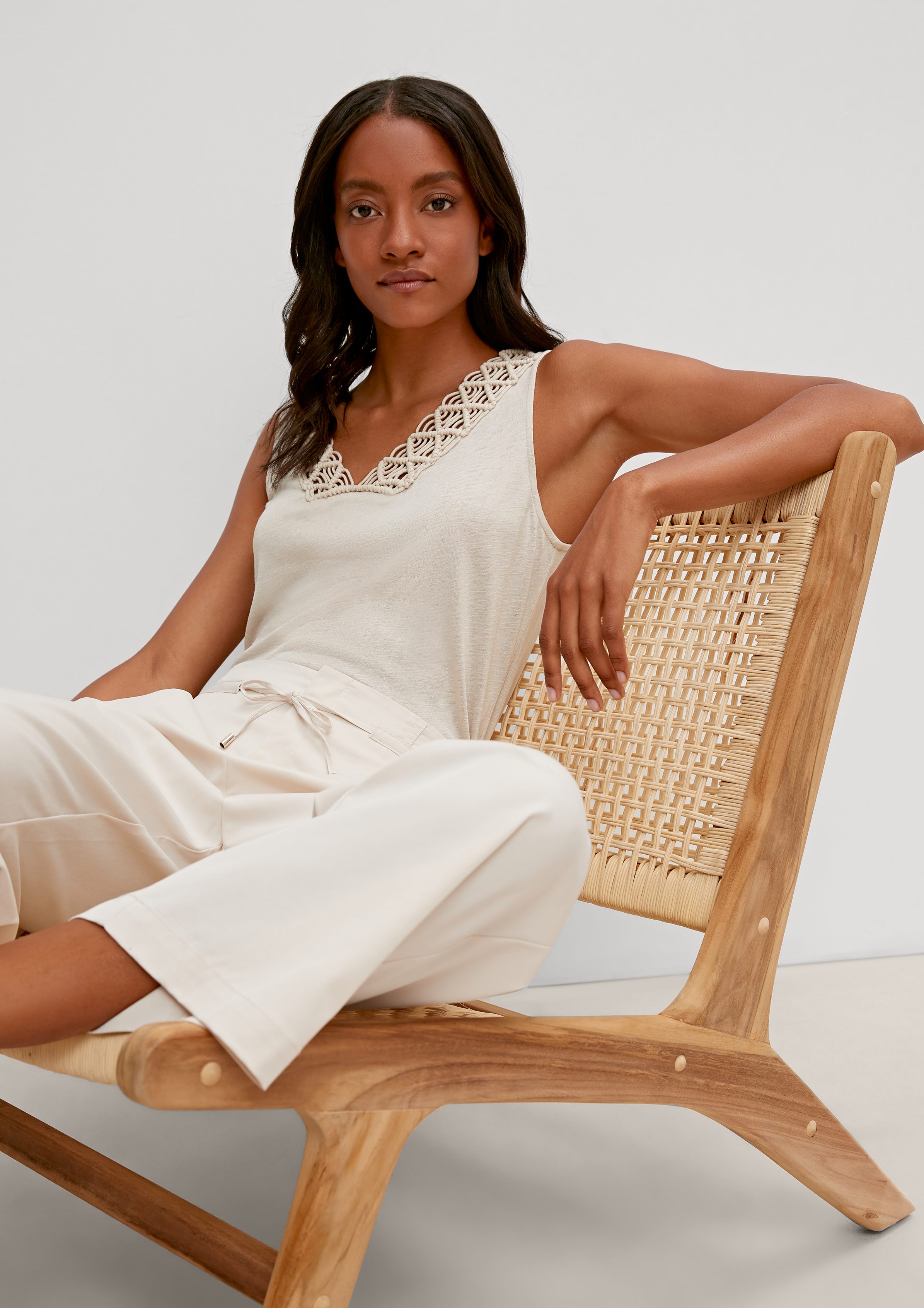 Comma Shirttop Top Mit Zierbortendetail Zierborte