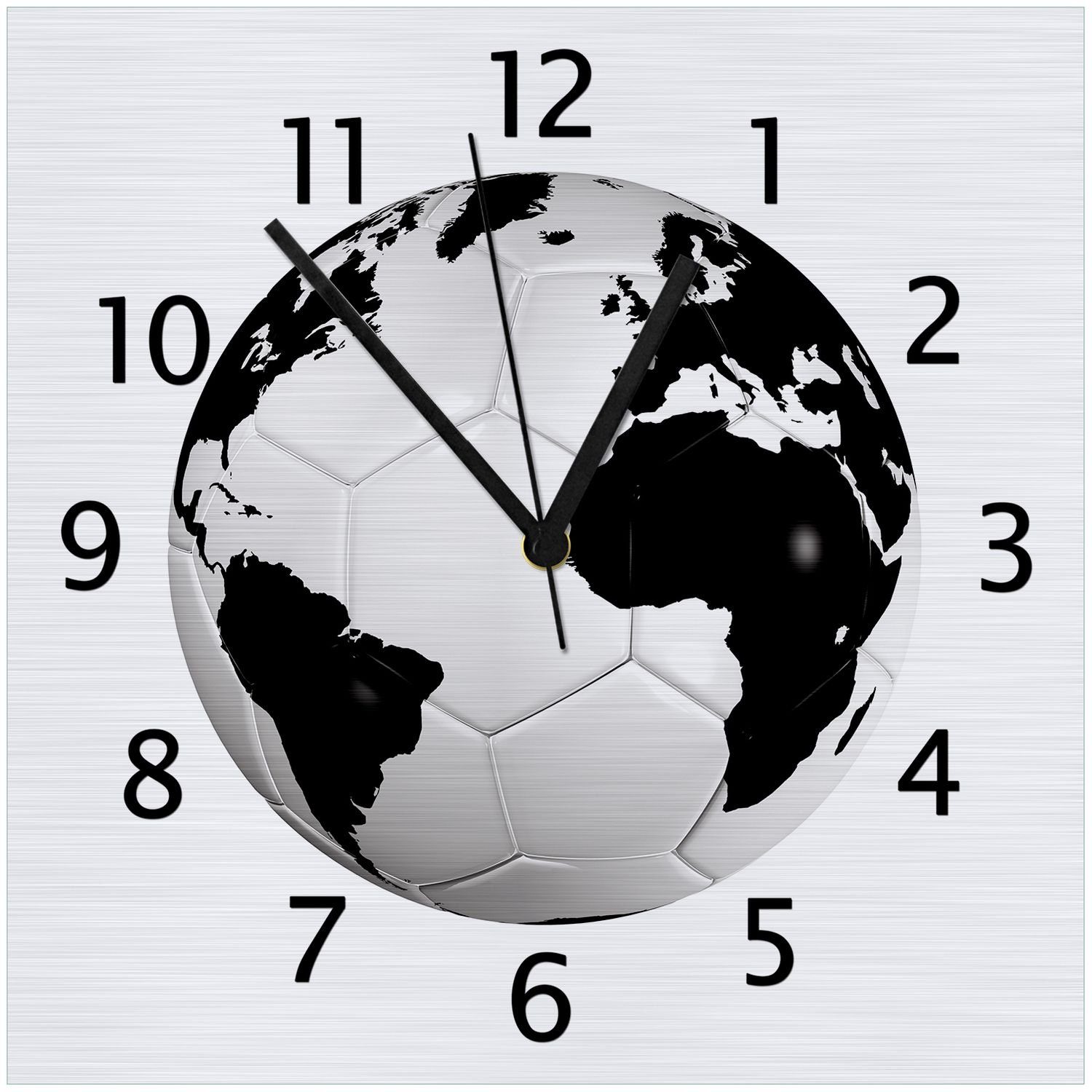 Wallario Wanduhr Planet Fußball (Aluverbunduhr)