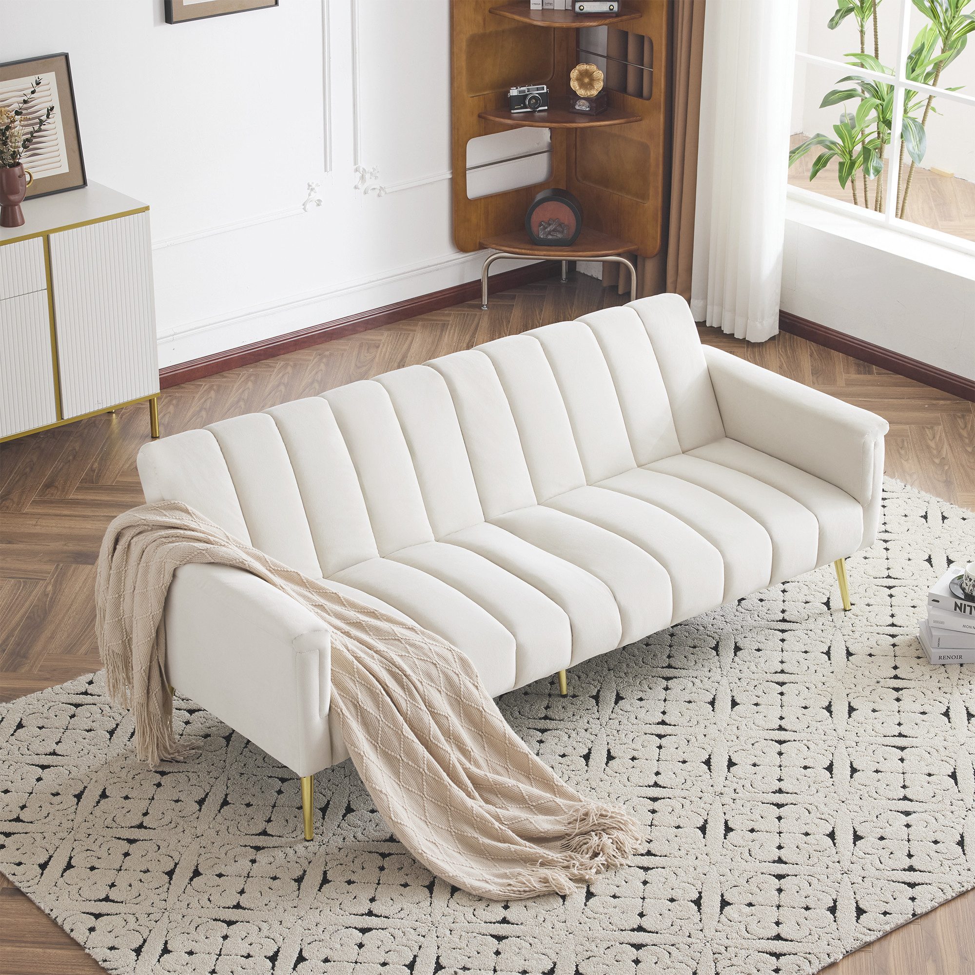 Merax Schlafsofa Mit Bettfunktion Bettsofa Klappsofa Gästebett