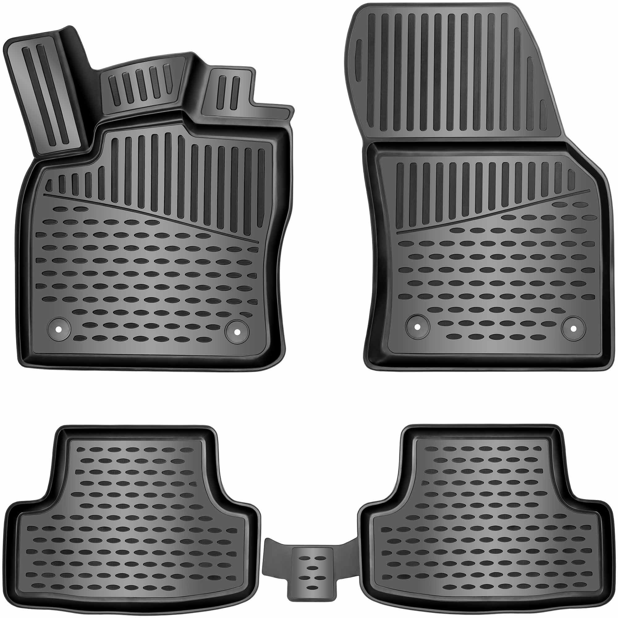 ELMASLINE Auto-Fußmatten Gummi (4 St), für VW Tiguan (2016-2023) 3D Gummimatten - Hoher Rand ...