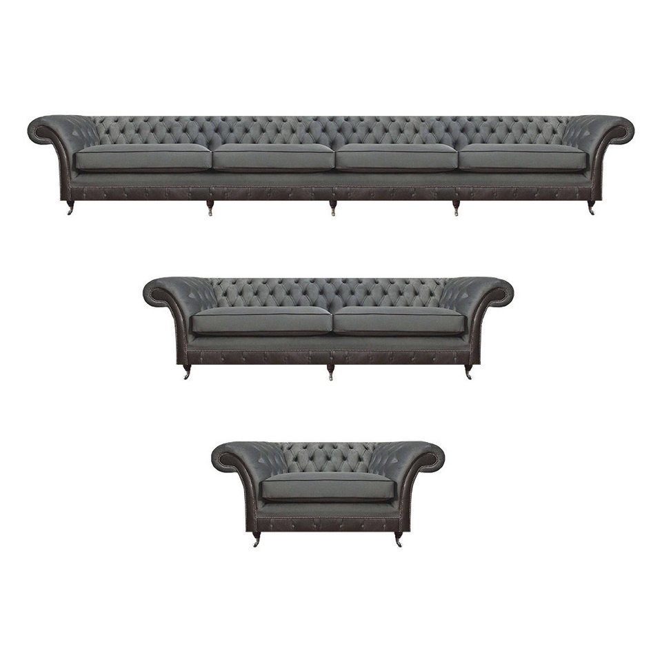 Jvmoebel Chesterfield Sofa Wohnzimmer 3tlg Polstermöbel Garnitur