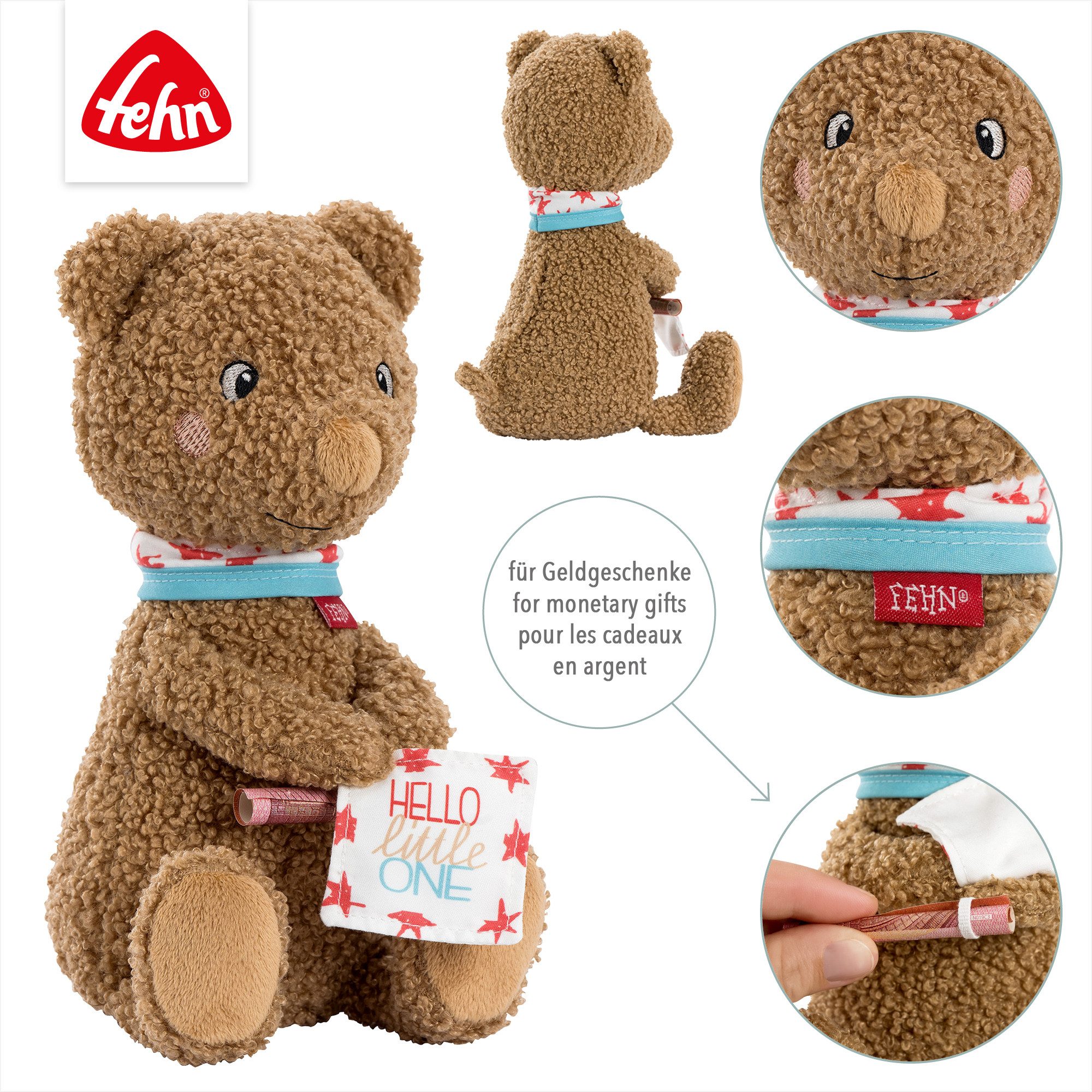 Fehn Kuscheltier FredErik, Bär Hello little One