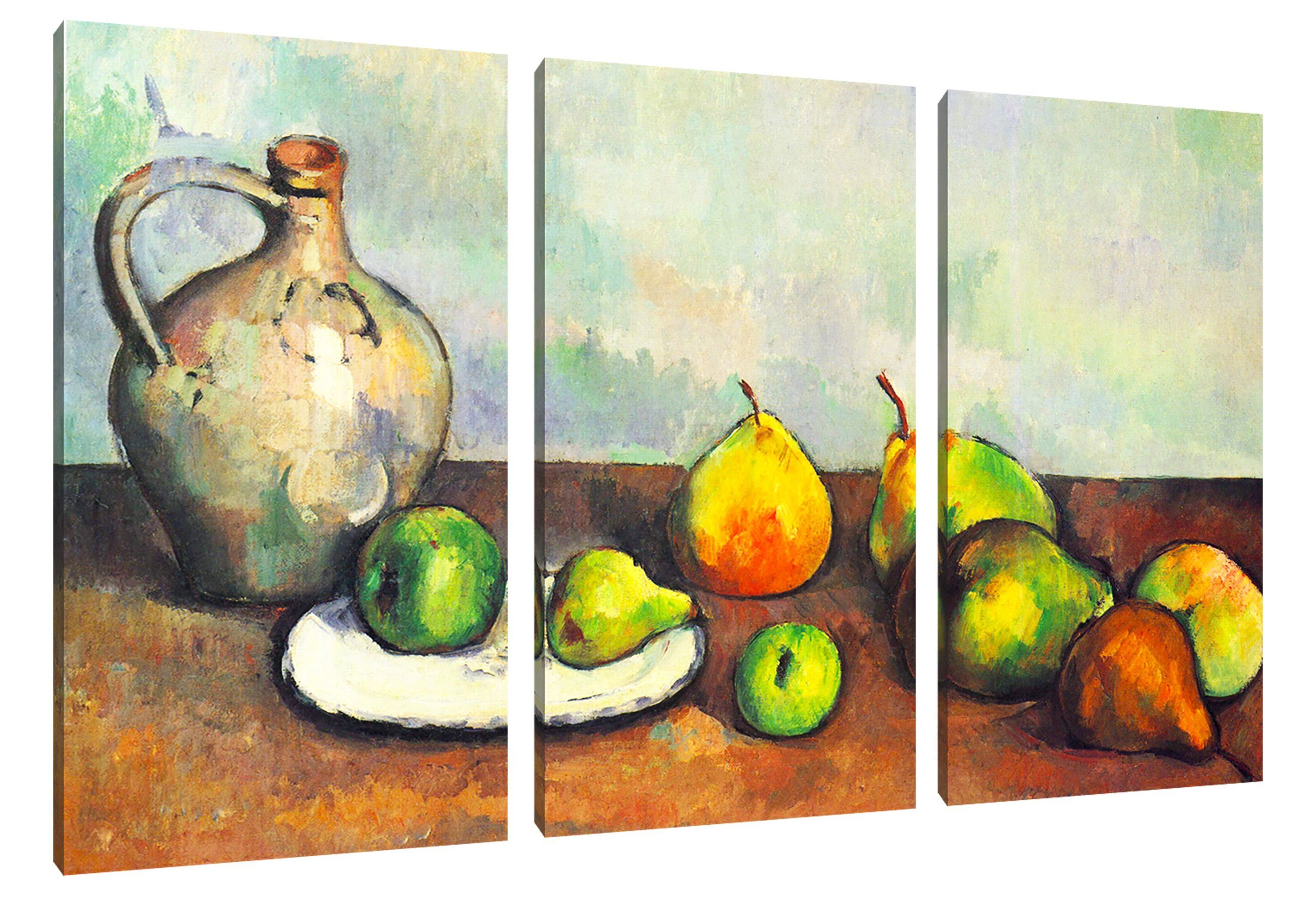Pixxprint Leinwandbild Paul Cézanne Stillleben Krug Und Früchte