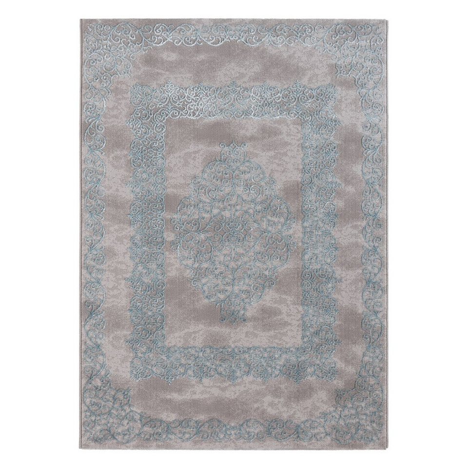 Teppich Teppich Vintage Design Grau Blau Sehrazat Rechteckig Höhe