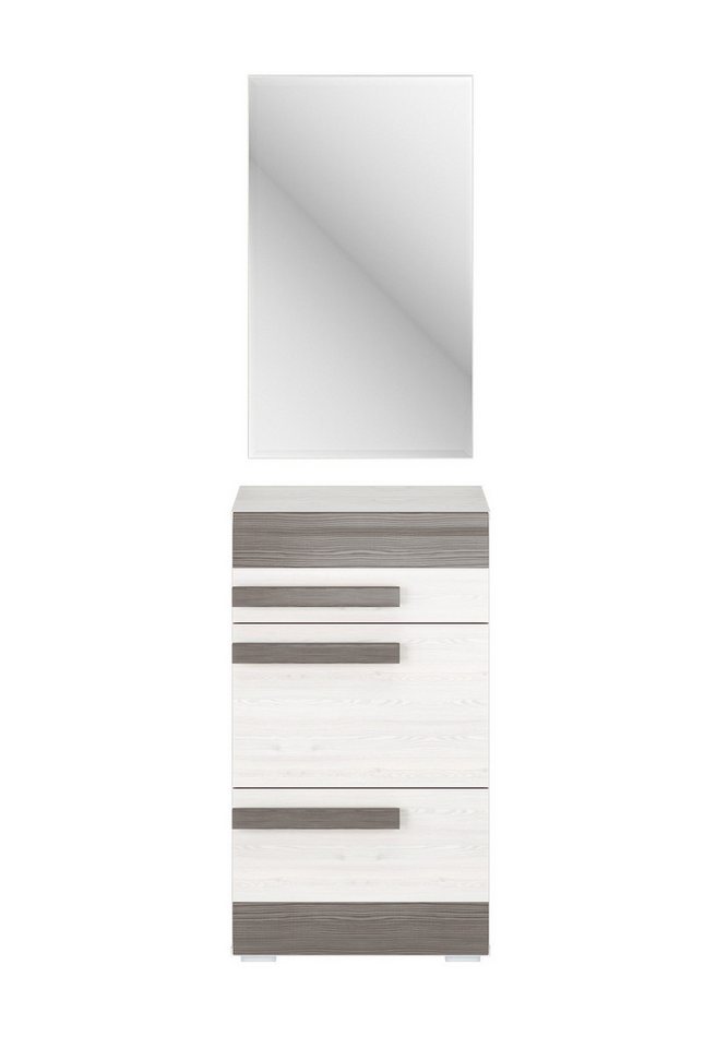 Feldmann Wohnen Garderoben Set Blanco 1 Schuhschrank 1 Spiegel 2 St