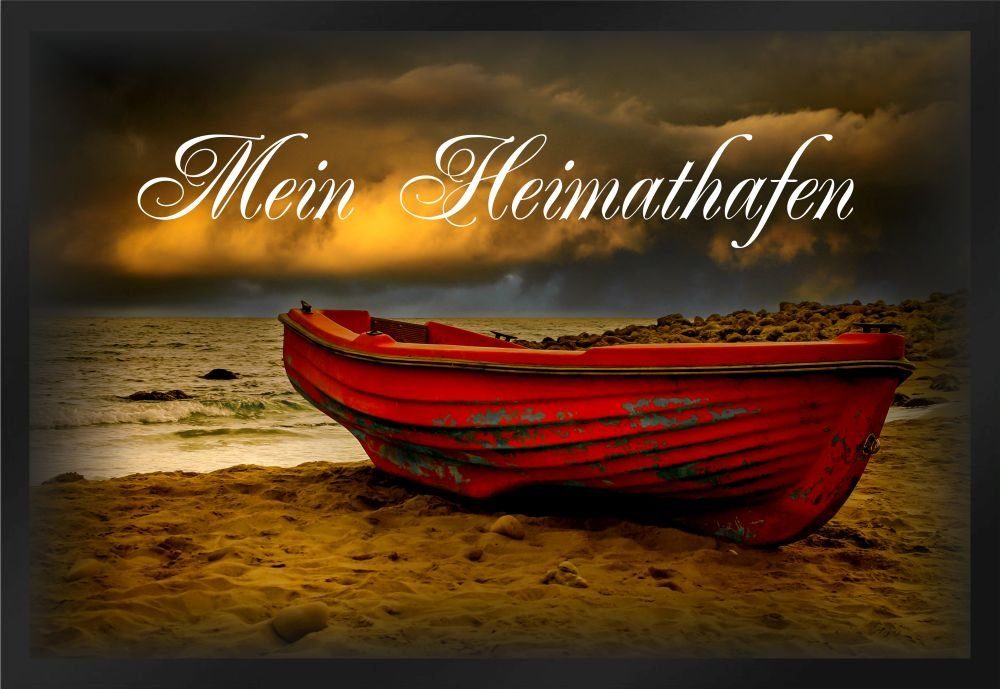 Fußmatte Schmutzfangmatte rutschfest Mein Heimathafen F459, Ladreas, 60x40