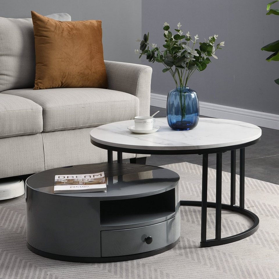 Okwish Couchtisch Tischplatte In Patchwork Design 2 St Kaffeetisch