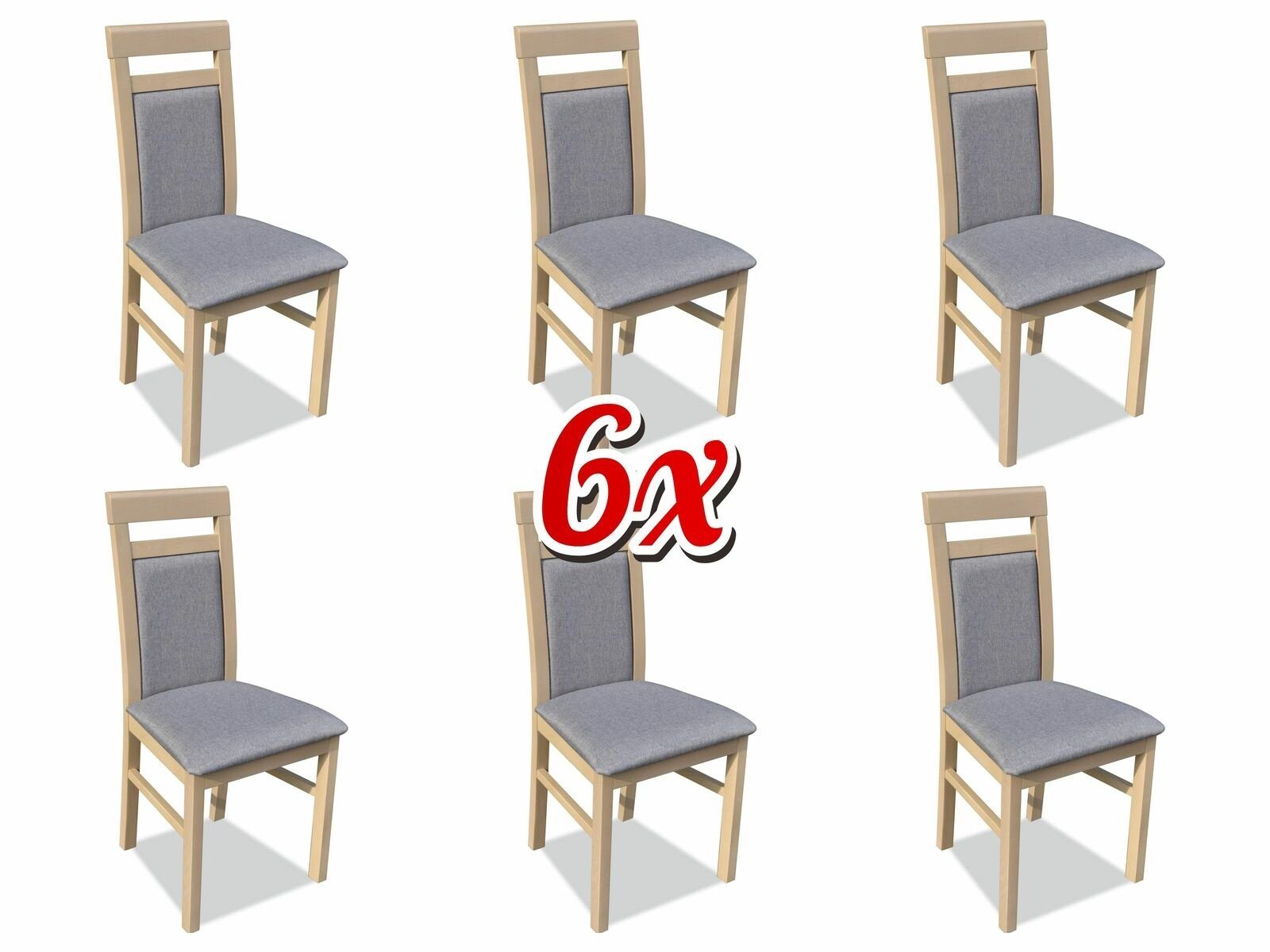 Jvmoebel Stuhl Garnitur Holz Lehn Polster Stühle Esszimmer Textil Set
