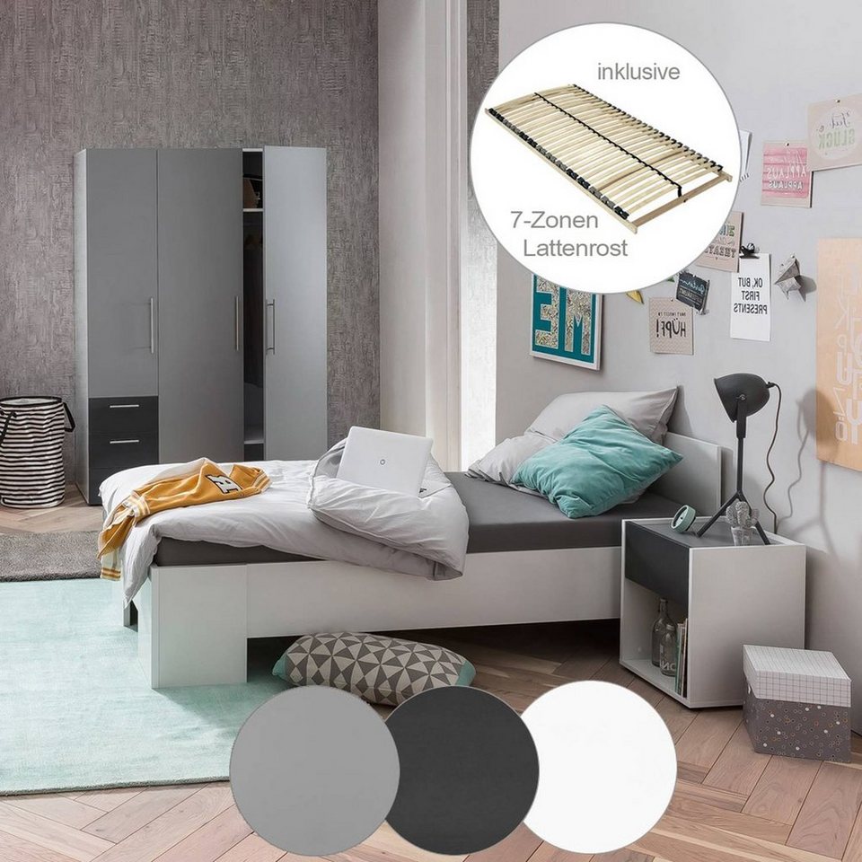Lomadox Jugendzimmer Set Ninove 04 Spar Set 4 Tlg Mit Bett Inkl