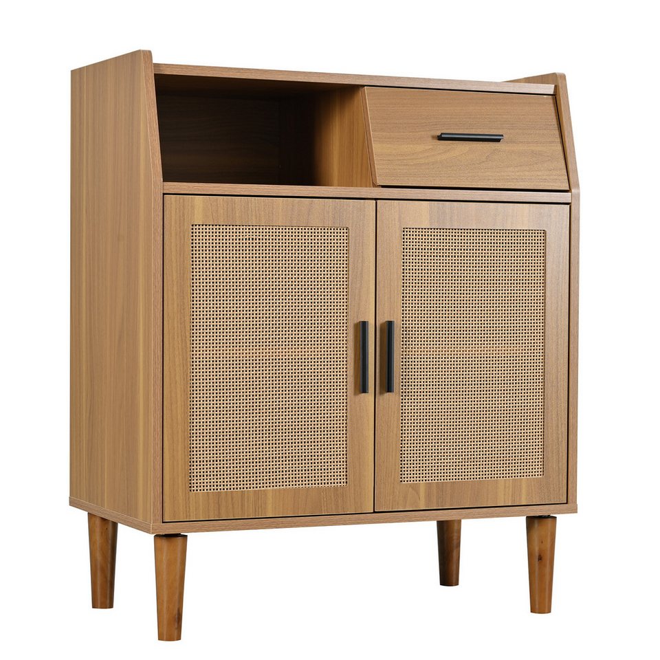 Merax Sideboard Mit Schublade Und Rattantüren Highboard Landhaus