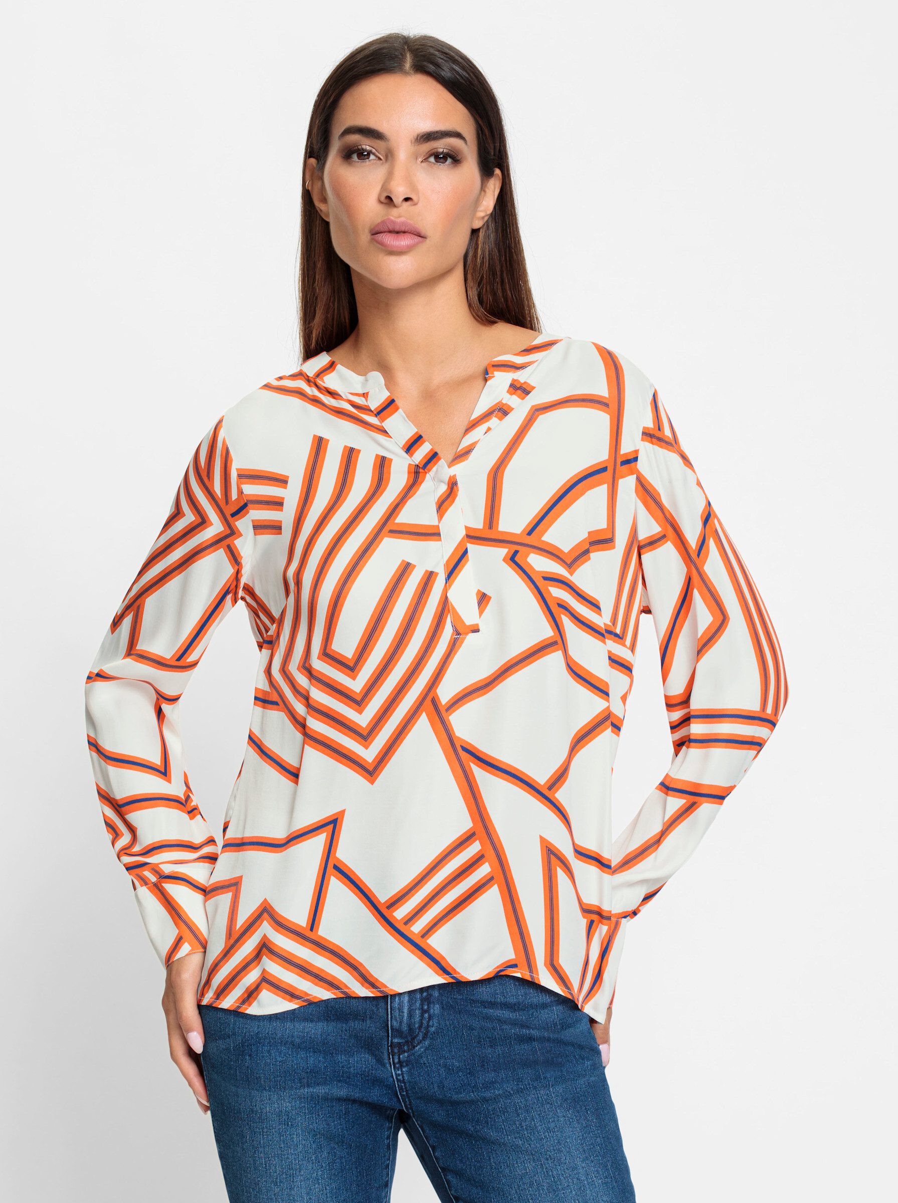 Heine Klassische Bluse Druckbluse Exklusives Druckdessin