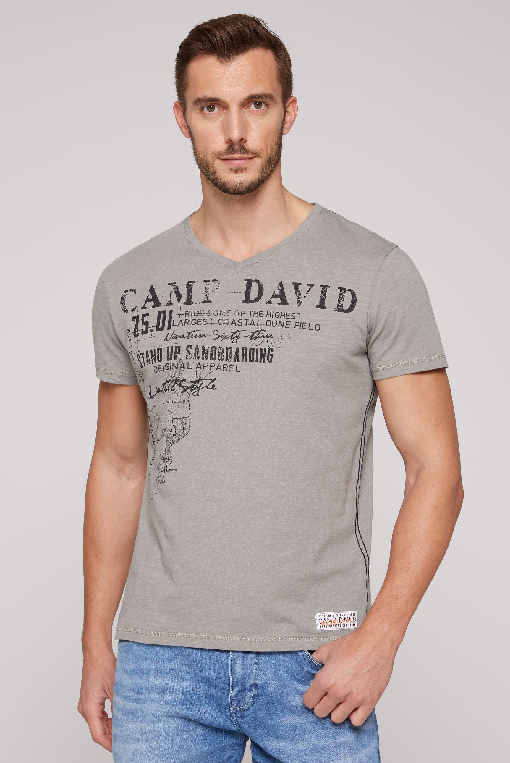 CAMP DAVID V-Shirt aus Baumwolle