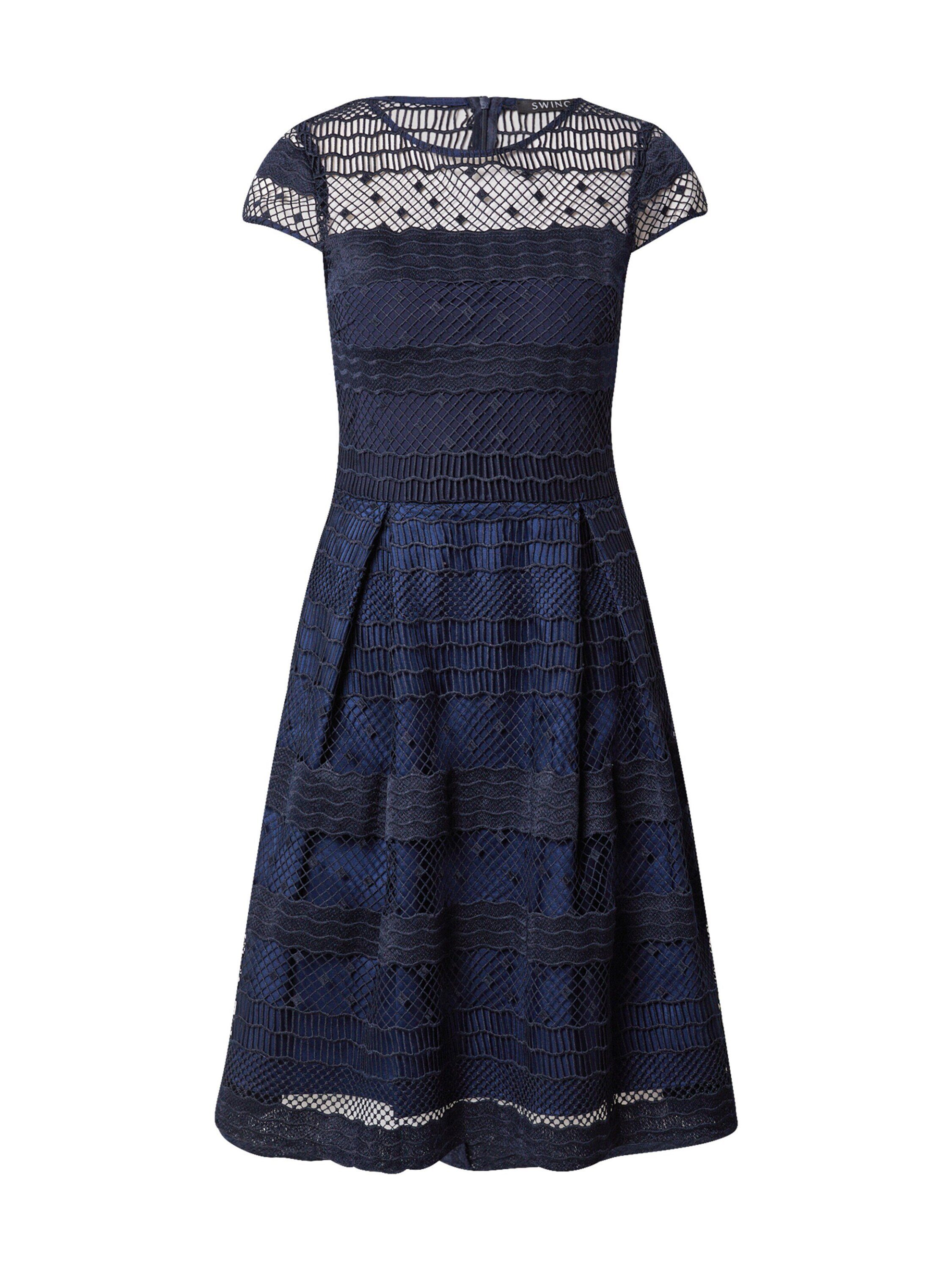 SWING Cocktailkleid (1-tlg) Spitze, Angeschnittene Ärmel