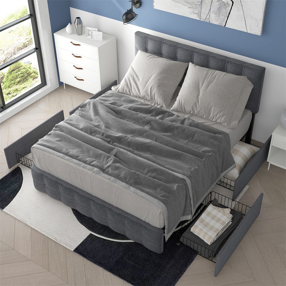 Xdeer Polsterbett Polsterbett Mit 4 Schubladen Doppelbett Mit