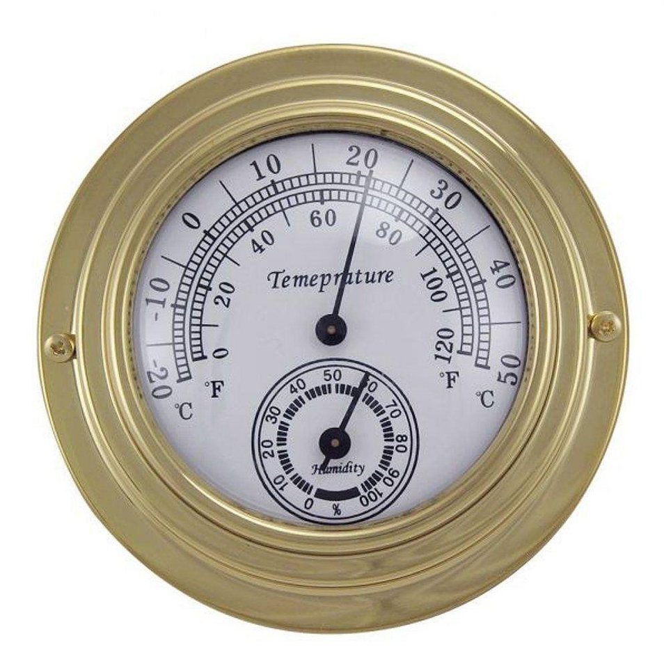 Linoows Dekoobjekt Comfortmeter Marine Hygro Thermometer 10 Cm