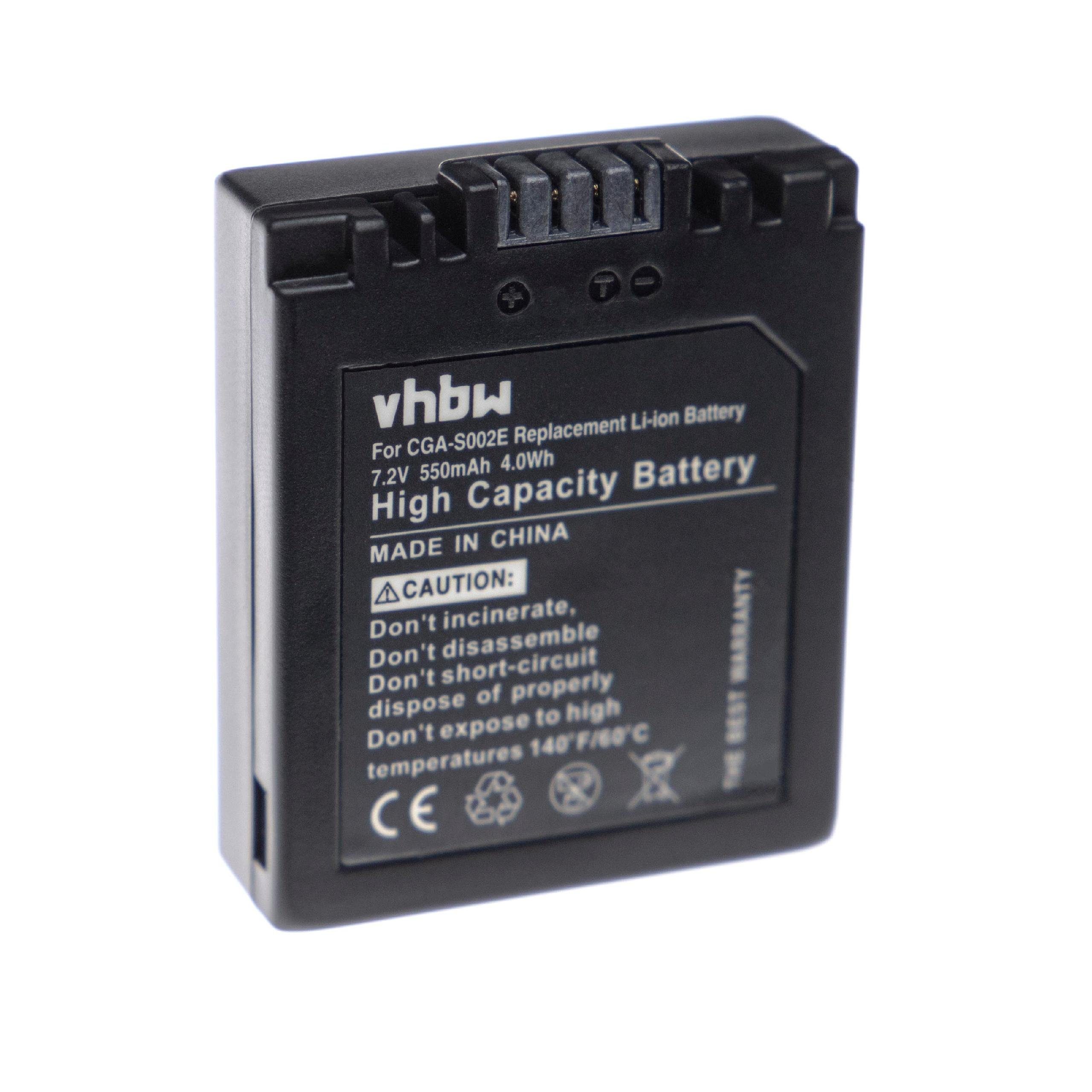 vhbw Ersatz für Panasonic CGA-S002A/1B, CGA-S002E/1B für Kamera-Akku Li ...