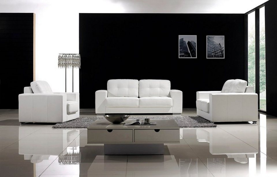 Jvmoebel Sofa Sofagarnitur Design Couchen Sofas 311 Sitzer Set Leder