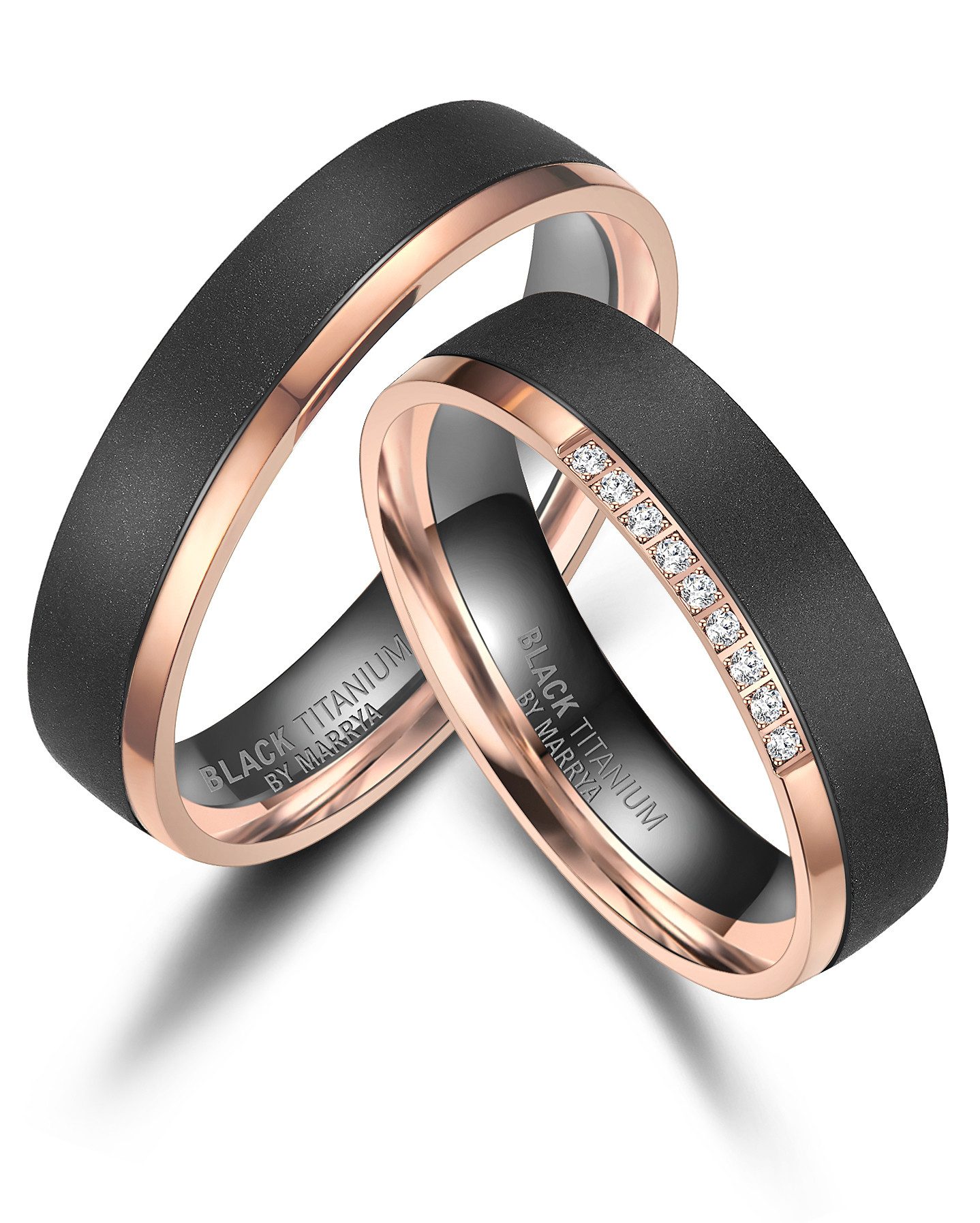 ONE ELEMENT Trauring BLACK TITANIUM by MARRYA, Der Damenring ist mit ...