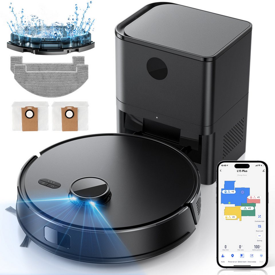 Oyajia Saugroboter Saug Und Wischroboter Mit 2l Absaugstation 5000 Pa