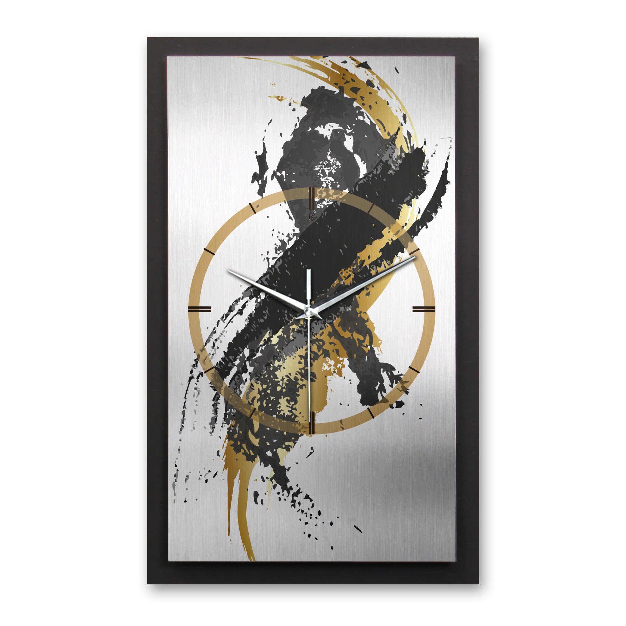 Kreative Feder Wanduhr 3d Designer Wanduhr Dynamic Black And Gold Ohne