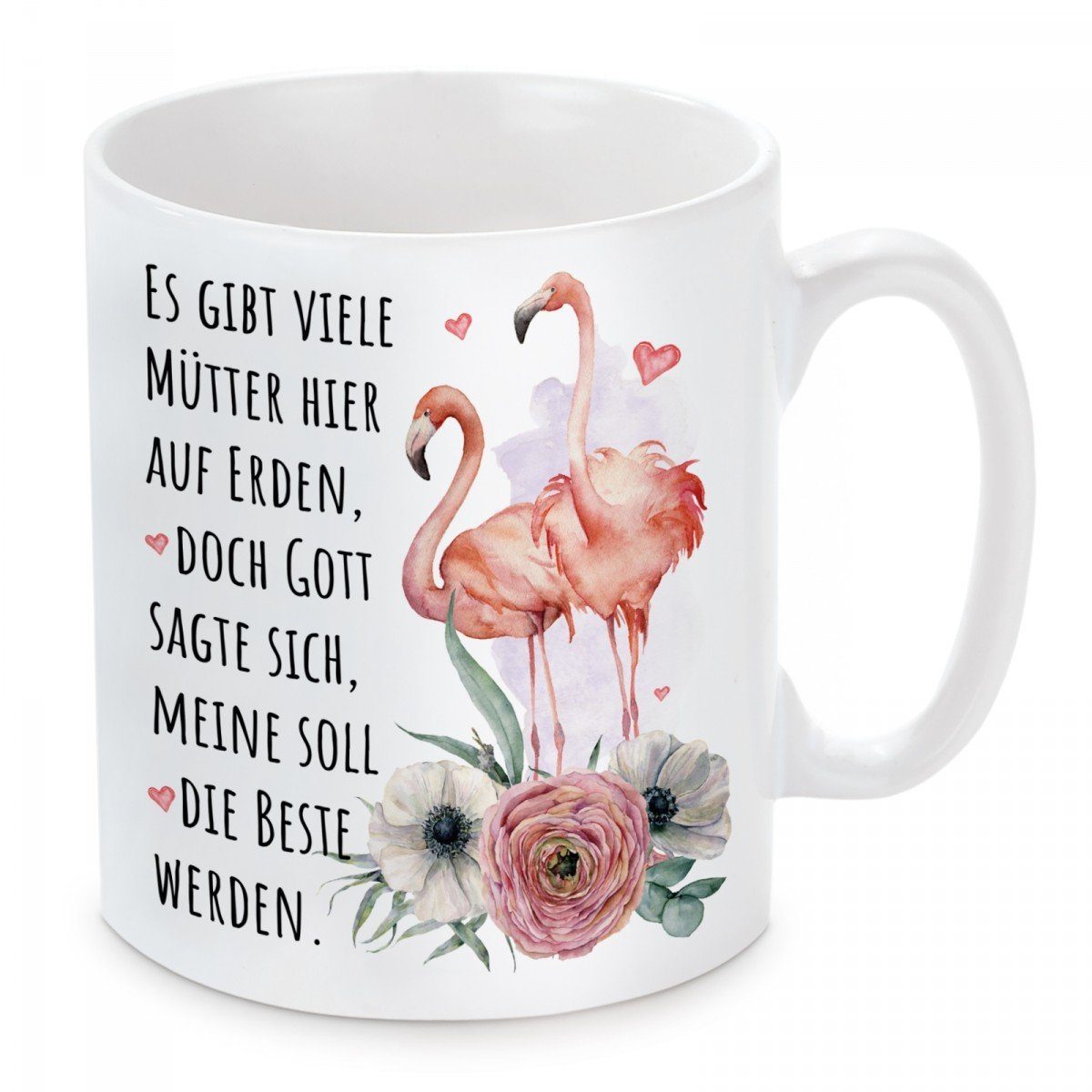 Herzbotschaft Tasse Kaffeebecher mit Motiv Es gibt viele Mütter hier auf Erden, Keramik ...