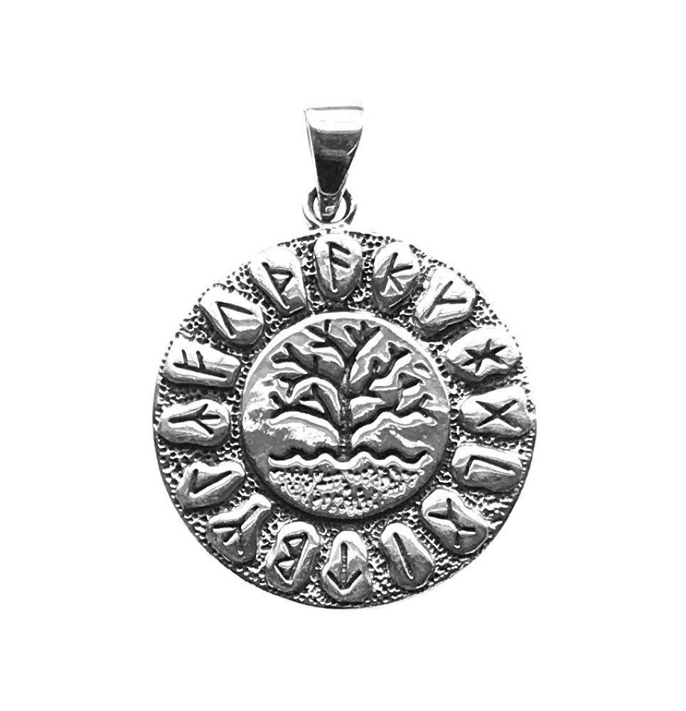 Saraswati Amulett Anhänger "Runen Lebensbaum" Silber 925 3cm, 7,5g.