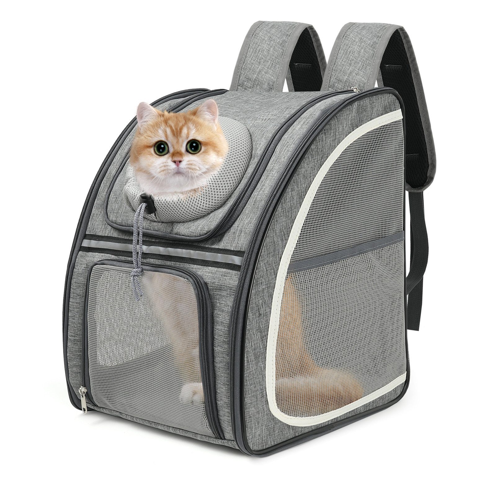 CALIYO Tiertransporttasche Haustier Rucksack mit Netzfenster, Hunde ...