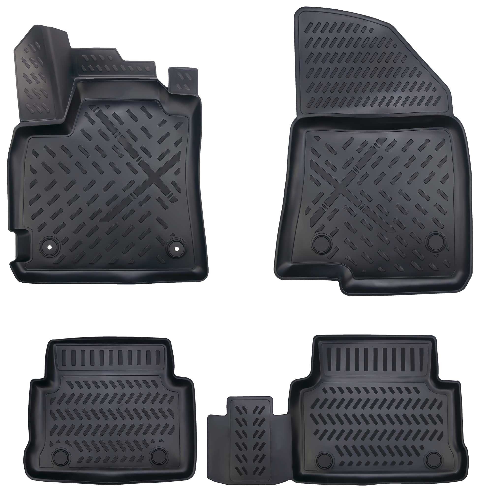 ELMASLINE Auto-Fußmatten Gummi (4 St), für DACIA JOGGER (2022-2024) - 3D Gummimatten - Zubehör ...