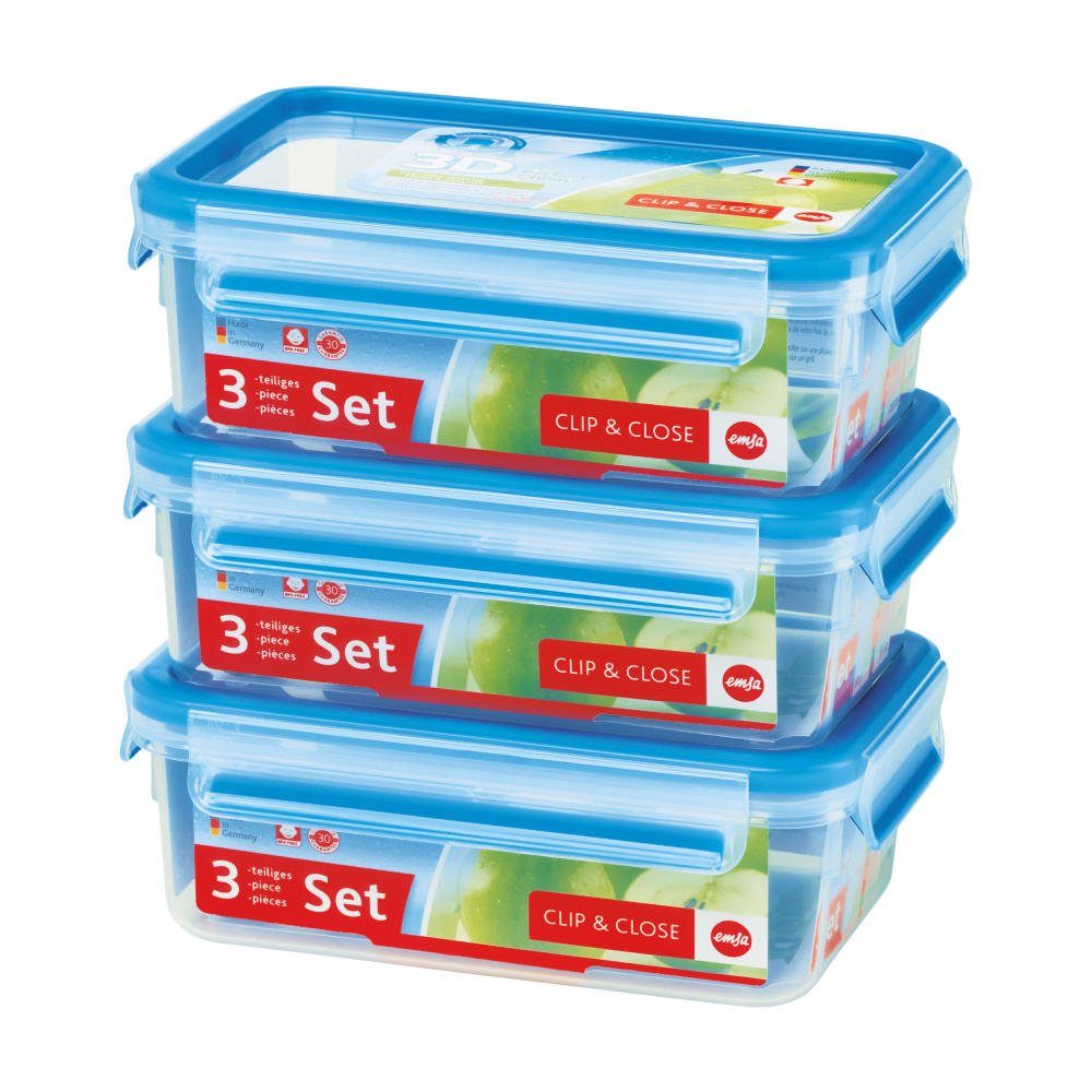 Emsa Frischhaltedose Dosen Set 3 Tlg 3d Perfect Clean Clip Close