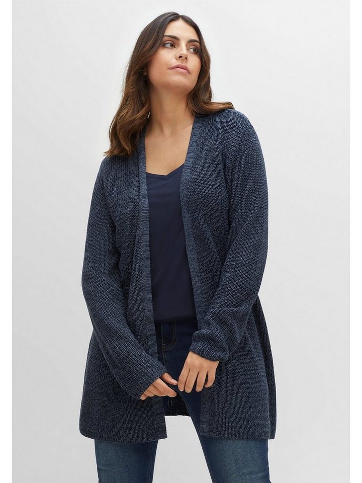 Sheego Cardigan Longstrickjacke In A Linie Offene Form
