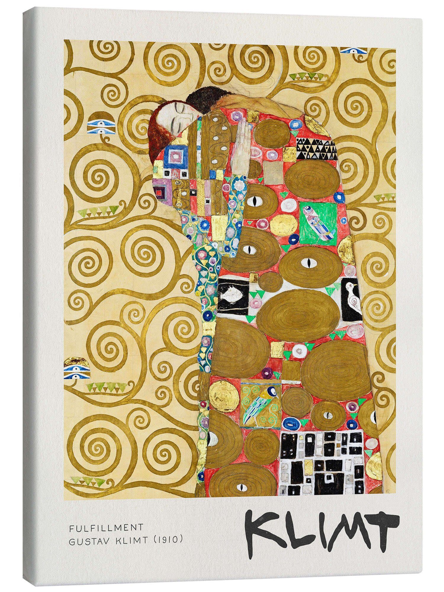 Posterlounge Leinwandbild Gustav Klimt Der Lebensbaum Die Erfüllung