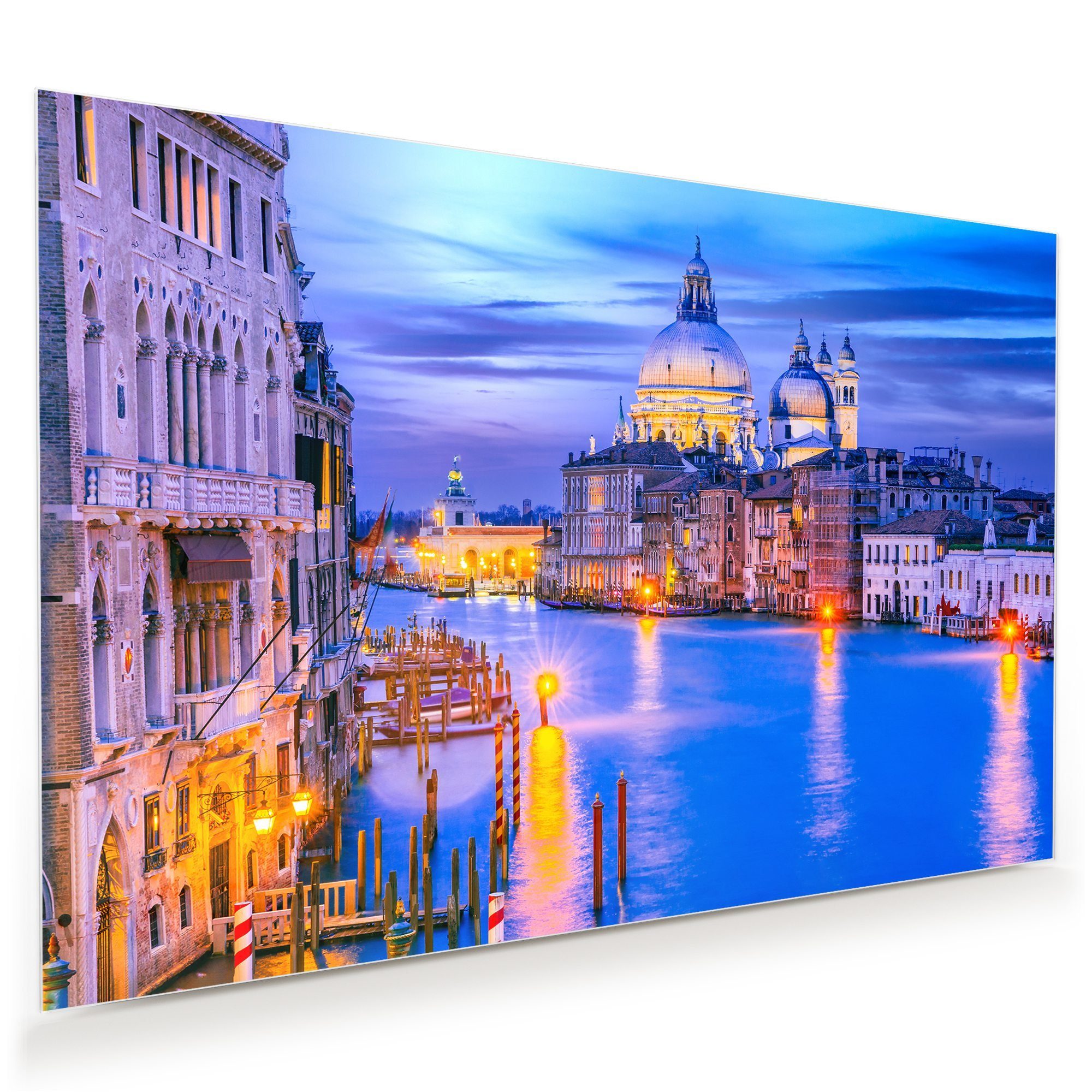 Primedeco Glasbild Wandbild Venedig Sonnenuntergang Canal Grande Mit