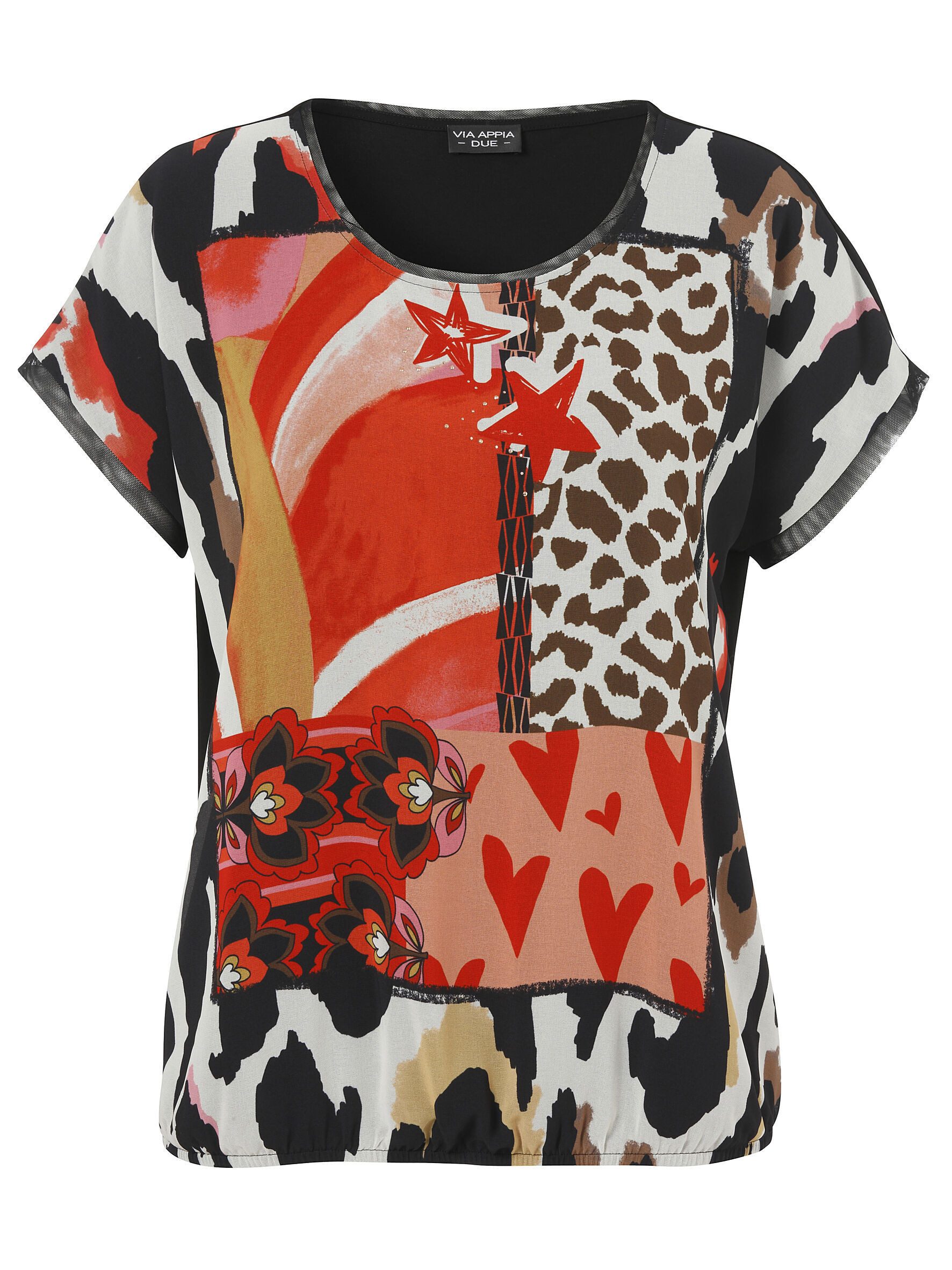 VIA APPIA DUE Klassische Bluse mit Front Print