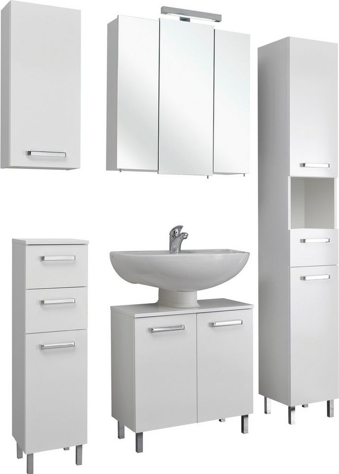 Saphir Badmöbel Set Quickset 5 Teilig Waschbeckenunterschrank Mit Led