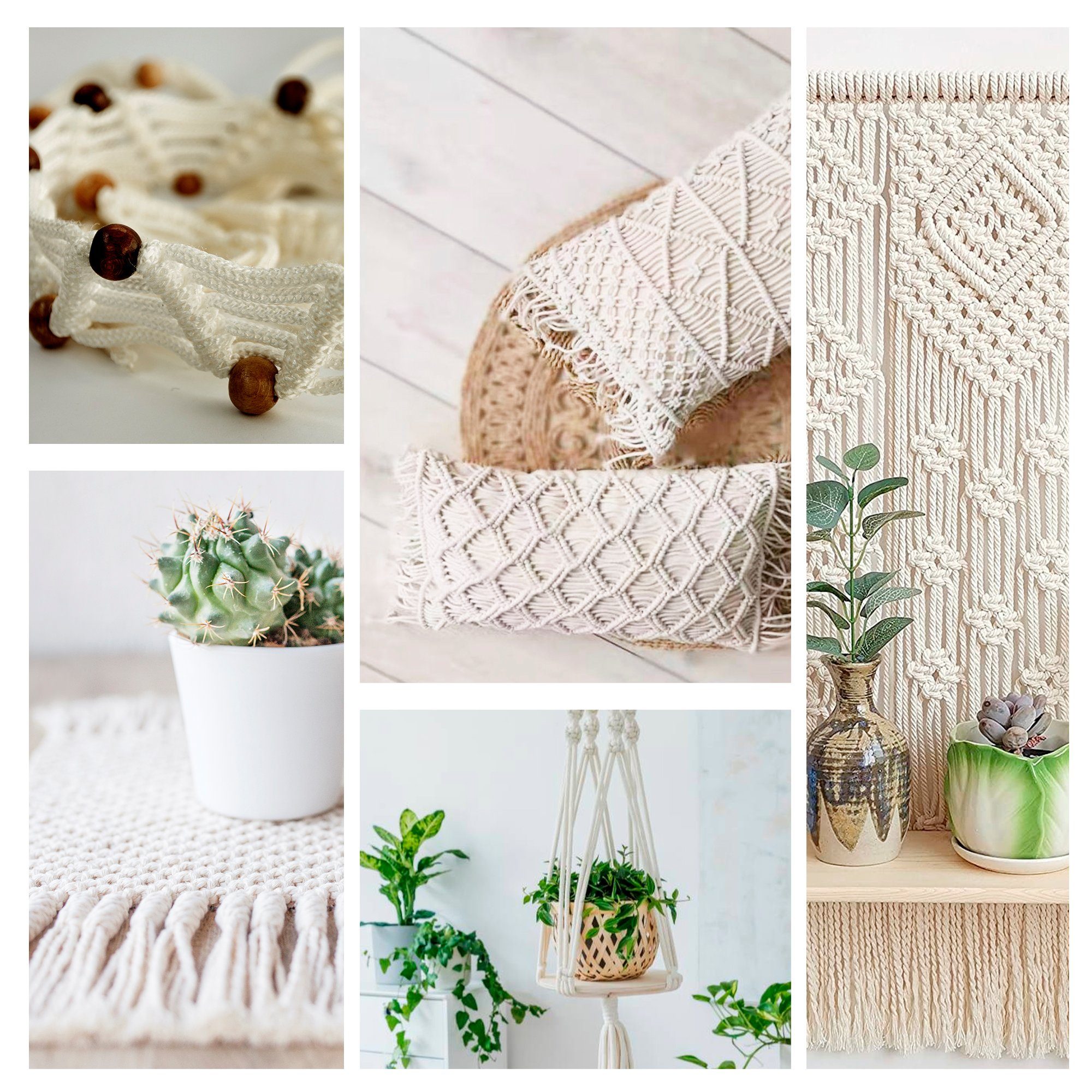 FadenWelt Makramee Garn 3mm x 100m, Baumwollgarn für DIY Handwerk ...