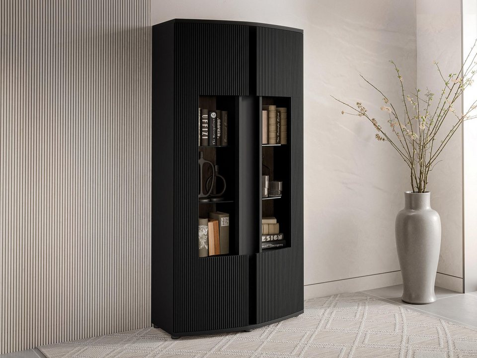 Mirjan24 Vitrine Michelle 87 Mit Zwei Drehtüren 87x47x180 Cm