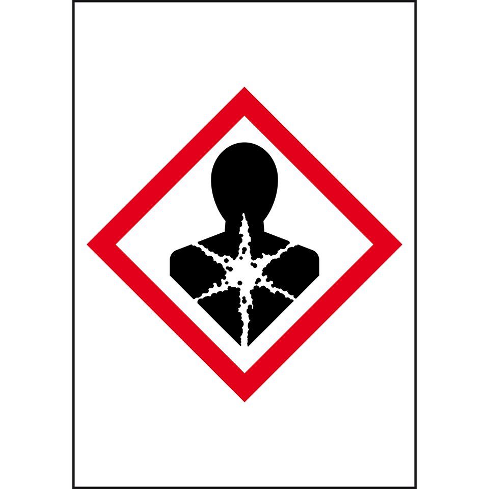 König Werbeanlagen Hinweisschild Symbol Gesundheitsgefahr GHS08, Folie, selbstkl., 18x26mm, 10/Bogen