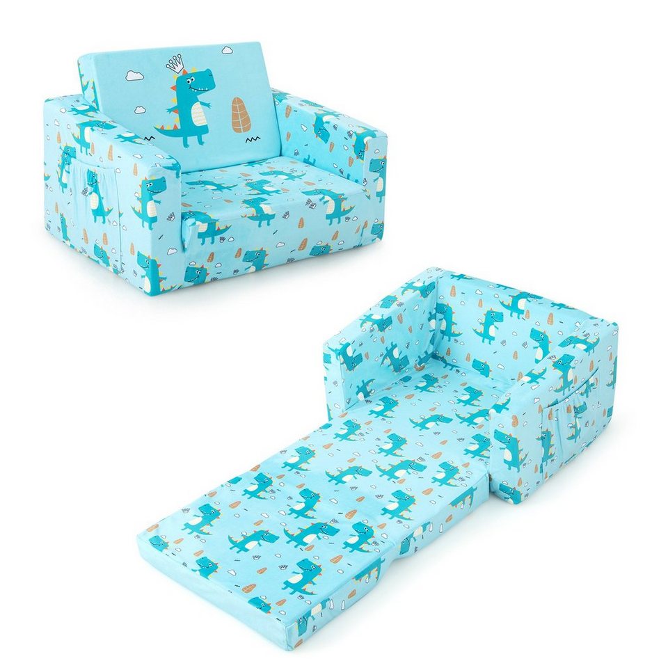 Costway Kindersofa 2 In 1 Schlafsofa Klappbar 57 X 42 X 40cm