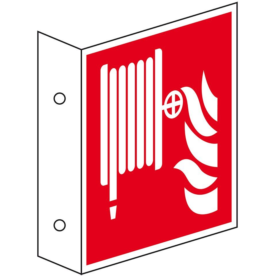 König Werbeanlagen Hinweisschild Brandschutz-Fahnenschild Löschschlauch,doppelseitig,ASR/ISO,PVC