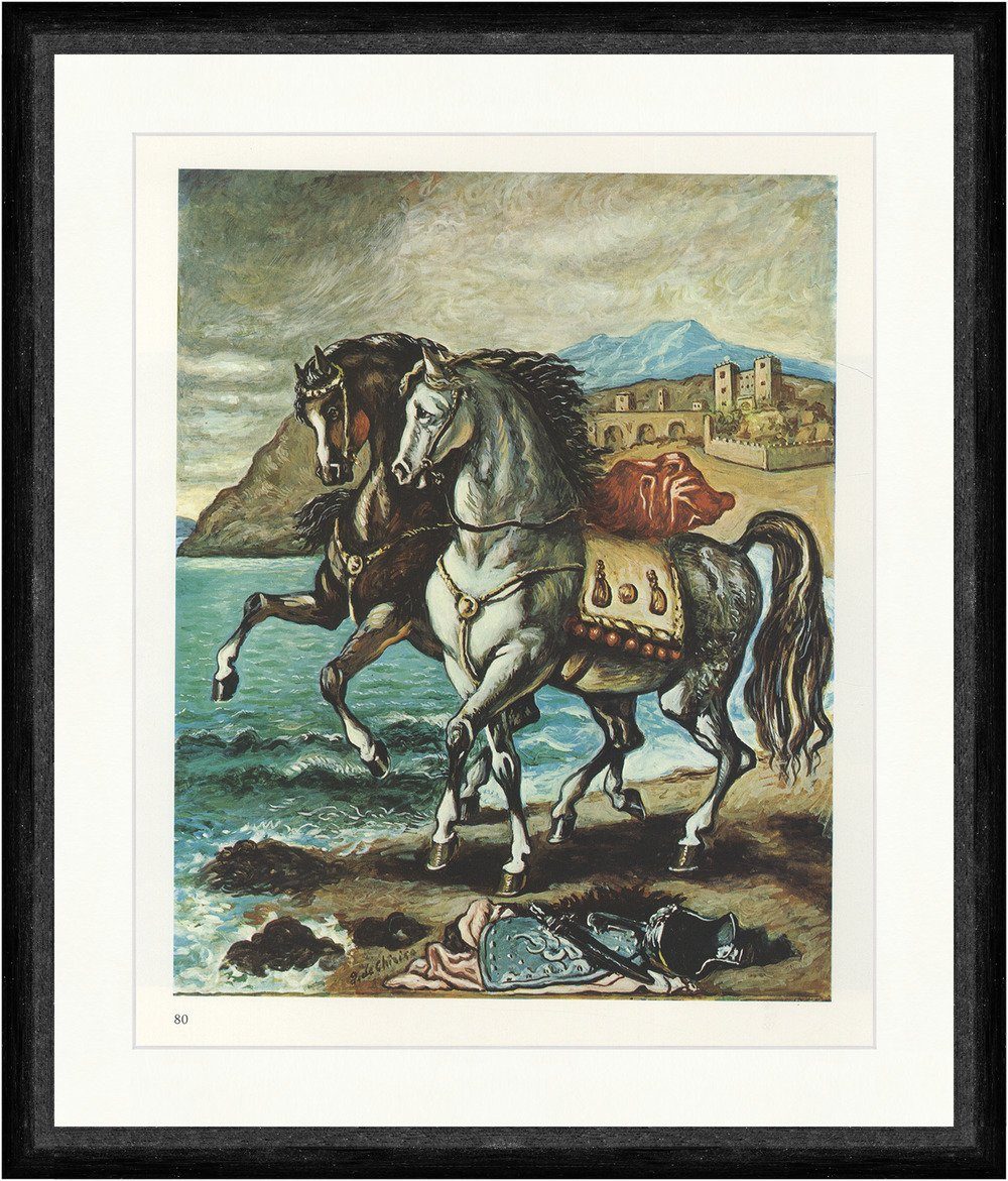 Kunstdruck Mythische Pferde Giorgio De Chirico Surrealismus Ufer Faks_Plakatwelt, (1 St)