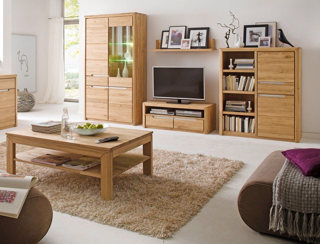 Expendio Wohnzimmer Set Pisa 40 Spar Set 5 St Eiche Bianco