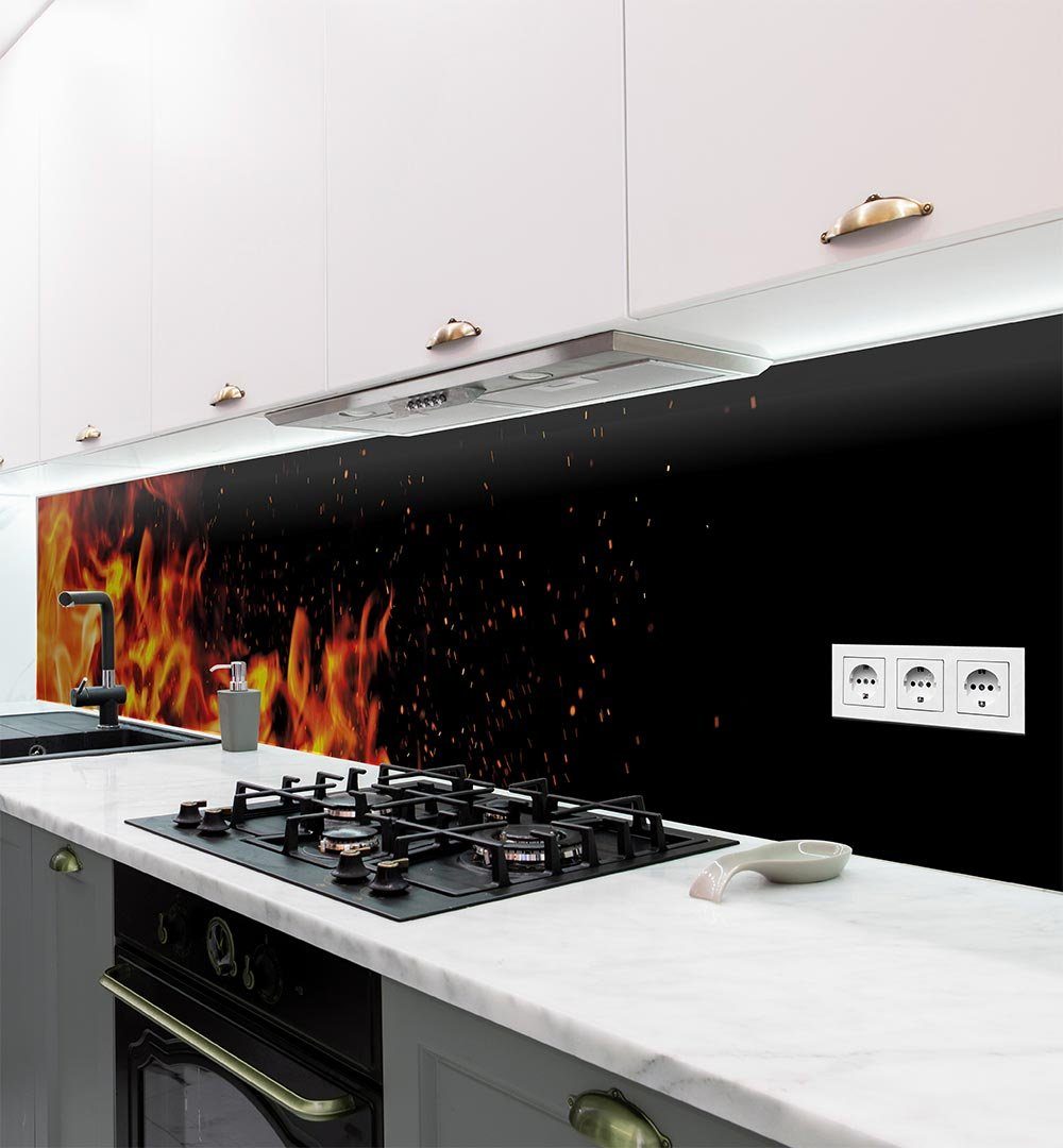 Mymaxxi Dekorationsfolie Küchenrückwand Feuer Selbstklebend