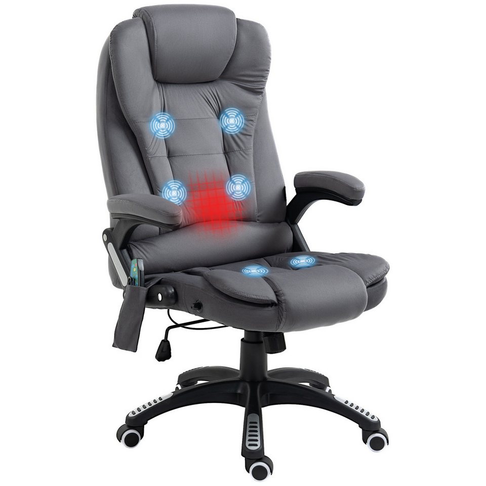 Vinsetto Schreibtischstuhl Bürostuhl Mit Wippfunktion Massagesessel