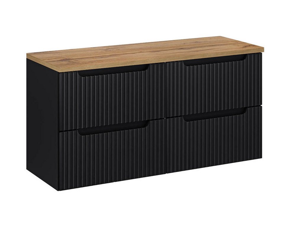 Einfachgutemoebel Waschtisch Set Bad Waschplatz Iluna Black 120cm
