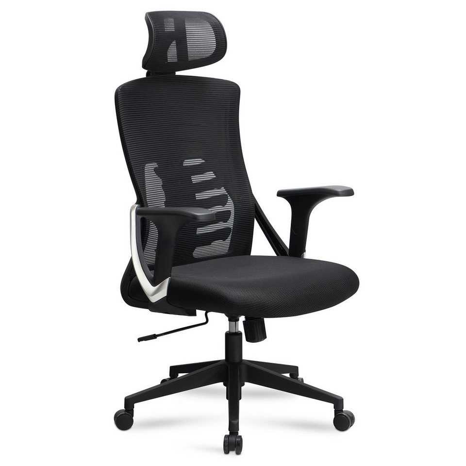 Amstyle Drehstuhl Spm1447 Bürostuhl Schwarz Mesh Bezug 120 Kg Drehbar